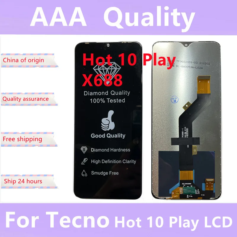 6.82" Original X688 For Infinix Hot 10 Play LCD Display Touch Screen ...