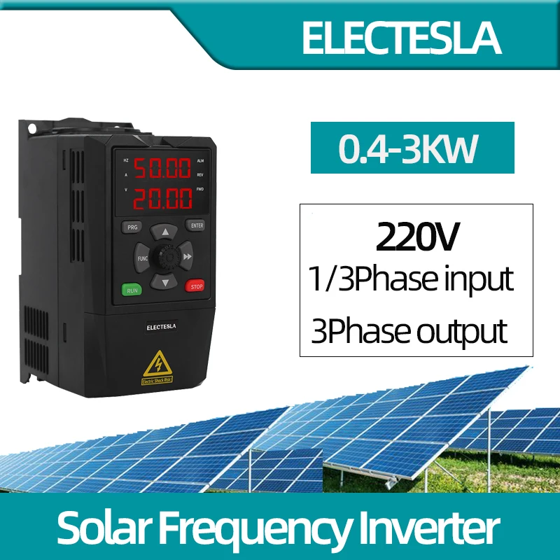 Solar VFD 1/3 Phase 220V Output solar Variable Frequency Inverter 0.4 ...