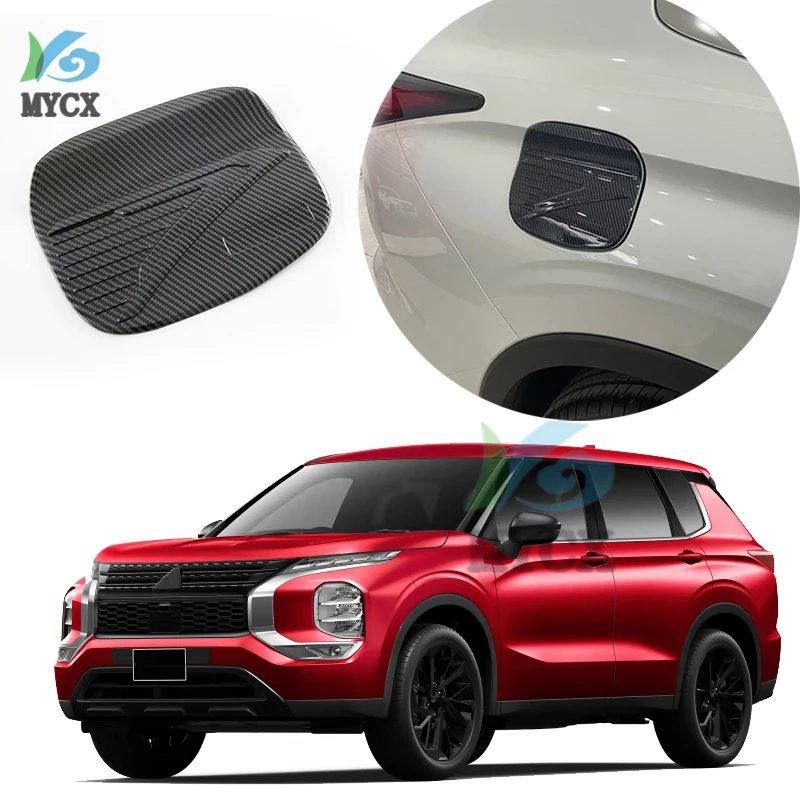 For Mitsubishi Outlander 2022 2023 2024 ABS black carbonfiber Fuel Tank ...