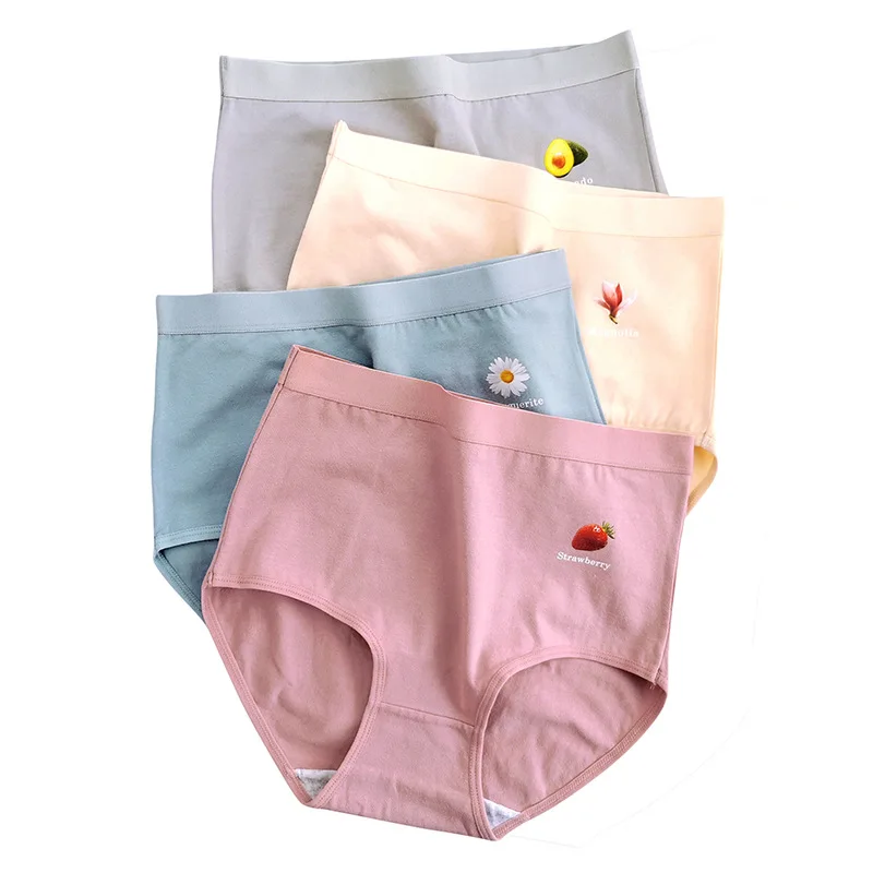 3PCS/Set Women Printed Big Size Panties Cotton Underwear Lingerie 6 ...