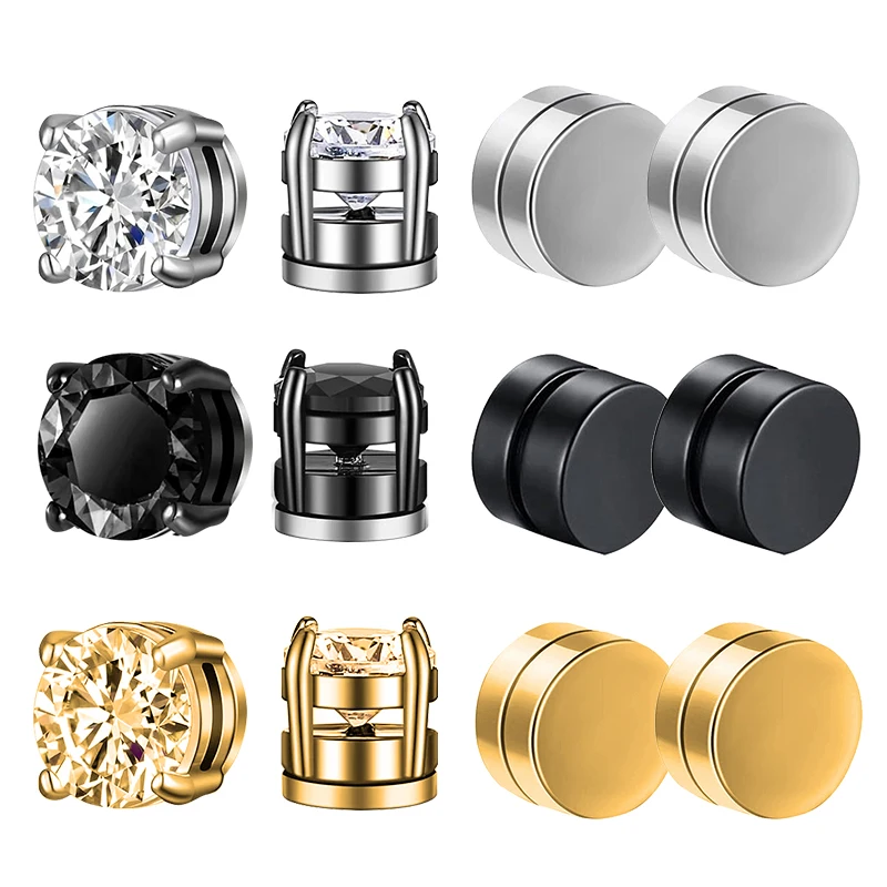 6-Pairs-Crystal-Strong-Magnetic-Ear-Stud-Easy-Use-Clip-Earrings-Women ...