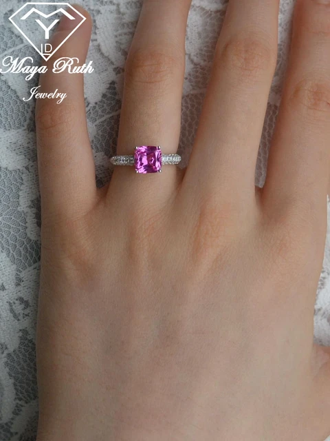 Anillos De Compromiso De Zafiro Rosa Vintage