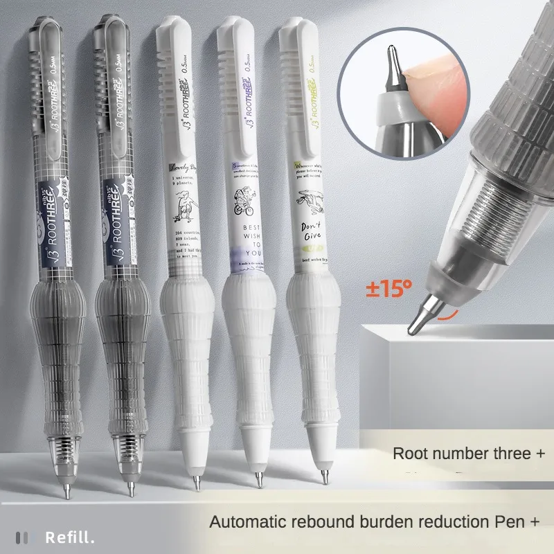 1-Pcs-Automatic-Rebound-Decompression-Anti-Slip-Pen-Comfortable-Soft ...