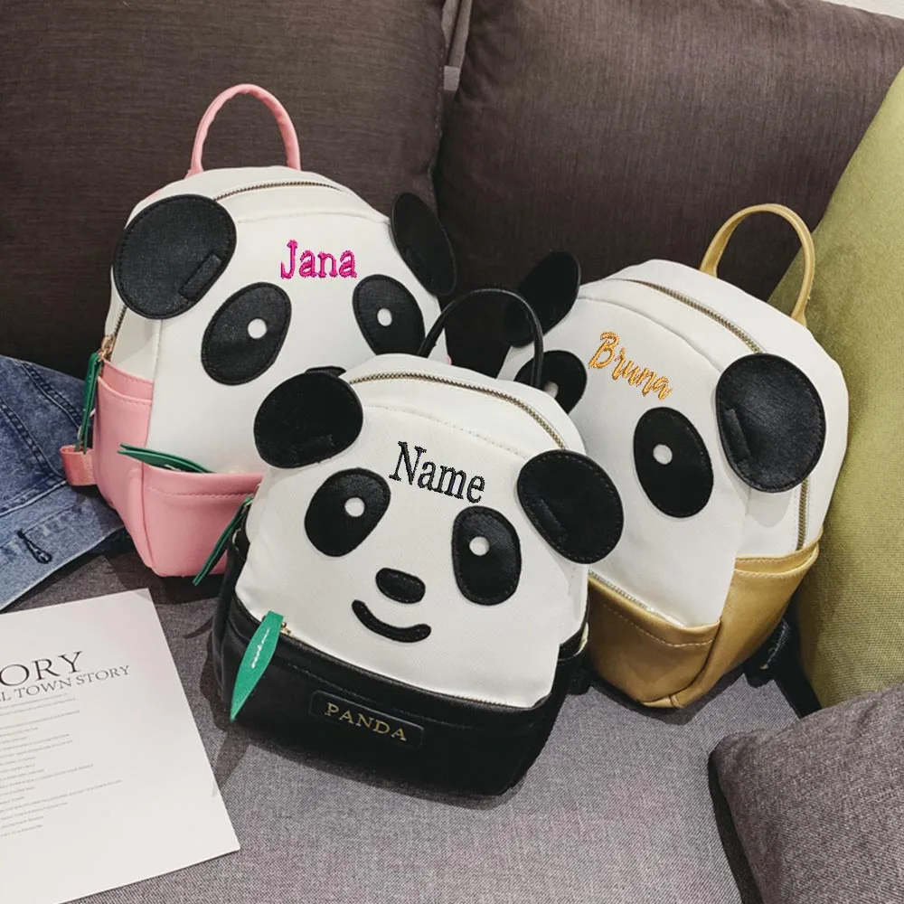 Name-Embroidery-Customized-Panda-Backpack-Kindergarten-Schoolbag ...