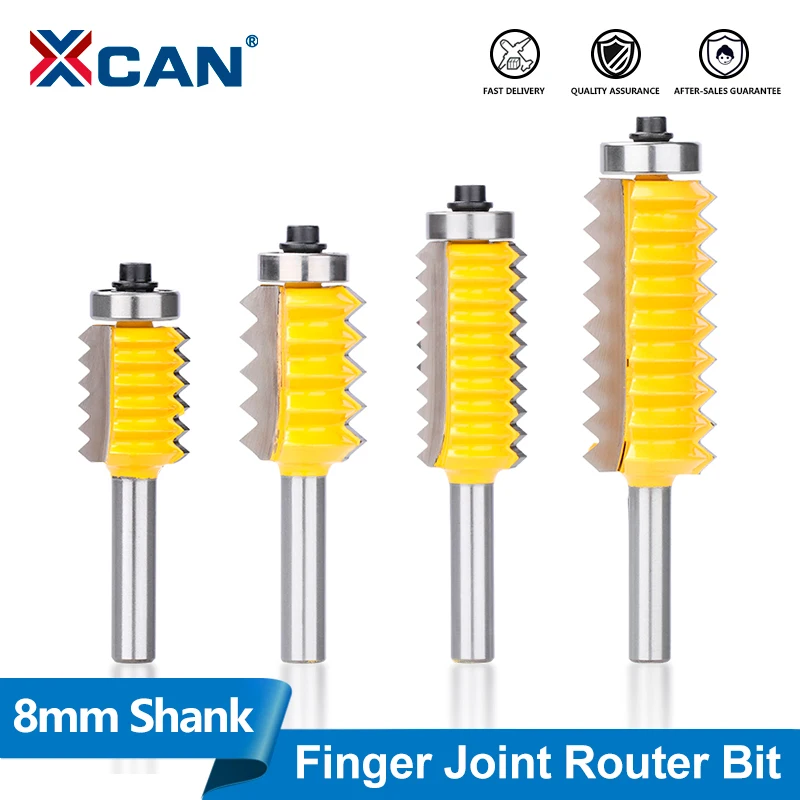 XCAN Router Bit Finger Joint Glue Milling Cutter 8mm Shank Raised Panel ...