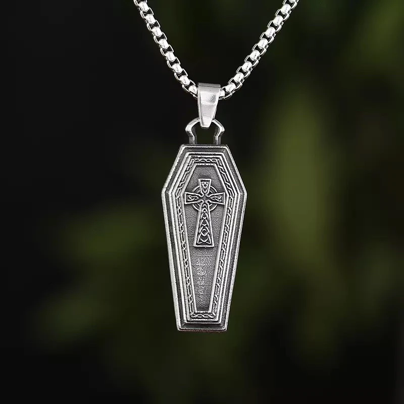 Coffin Pendant Stainless Steel | Cross Necklace Boyfriend | Necklace ...