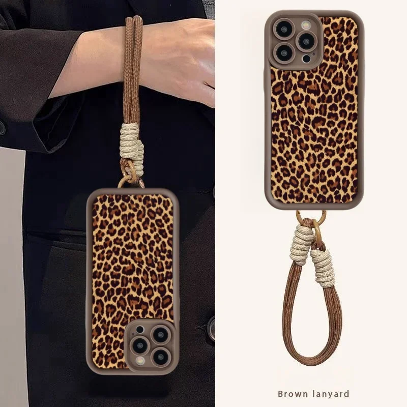 Leopard Print Silicone Phone Case with Hand Strap - Cute and Stylish ...