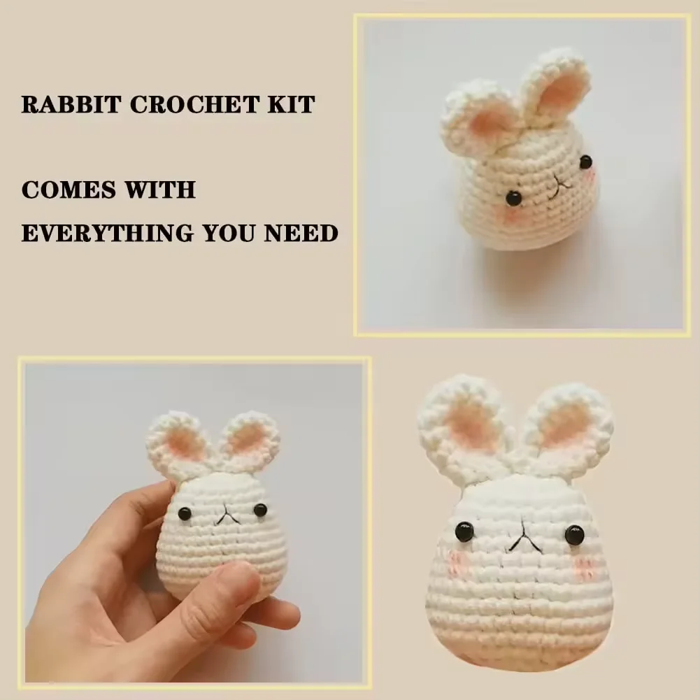 3Pcs-Animal-Crochet-Kits-Rabbit-Bee-Chicken-Complete-Crochet-Kit-Cute ...