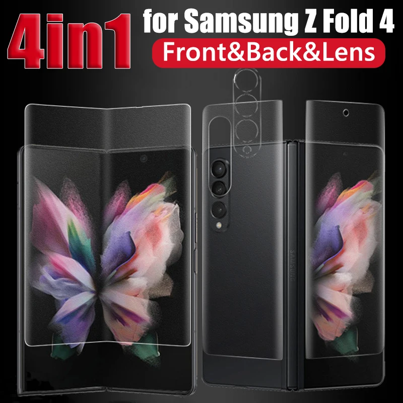 Hydrogel Film for Samsung Z Fold 4 Front Back Screen Protectors and ...