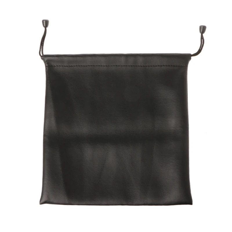 Black-Large-Capacity-Storage-PU-Headphones-Bags-Drawstring-Carrying ...