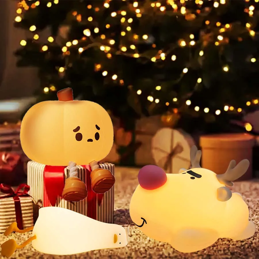 Rechargeable Christmas Table Lamp Led Night Light Rudolph Reindeer ...