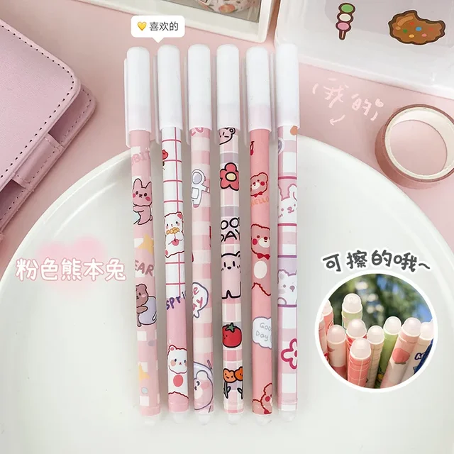 Haile 6Pc/Set Kawaii Game Cartoons Neutral Erasable Pen 0.5mm blue Gel ...
