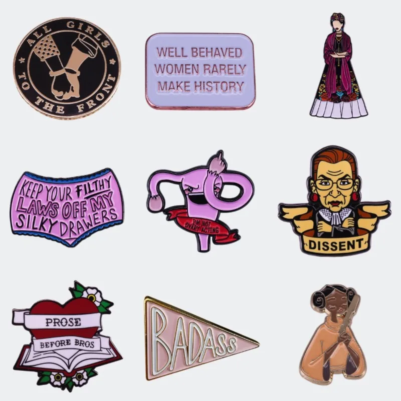 Women-s-Enamel-Pins-Custom-Womb-Love-Book-Underpants-Feminist-Brooches ...
