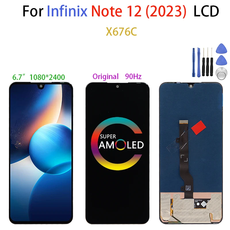 Original-AMOLED-For-Infinix-Note-12-2023-X676C-LCD-Display-Touch-Screen ...