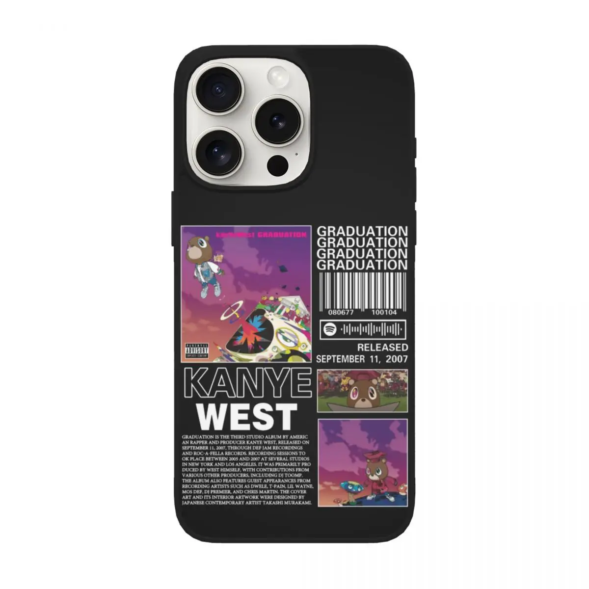 Kanye West Graduation Hip Hop Rapper Phone Case for iPhone 15 14 13 Pro ...