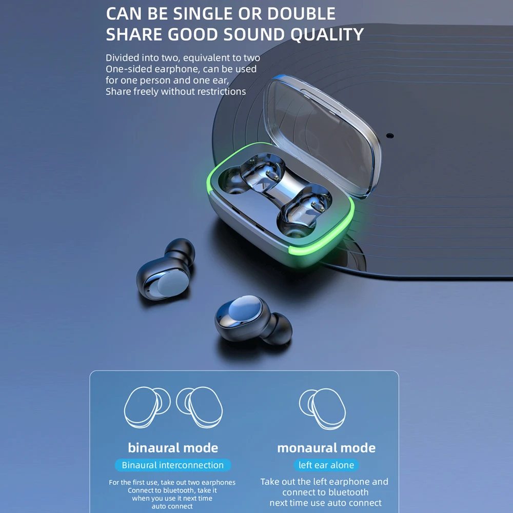 Y60 Fone-auriculares TWS inalámbricos por Bluetooth 5,1, cascos estéreo con pantalla LED y ...