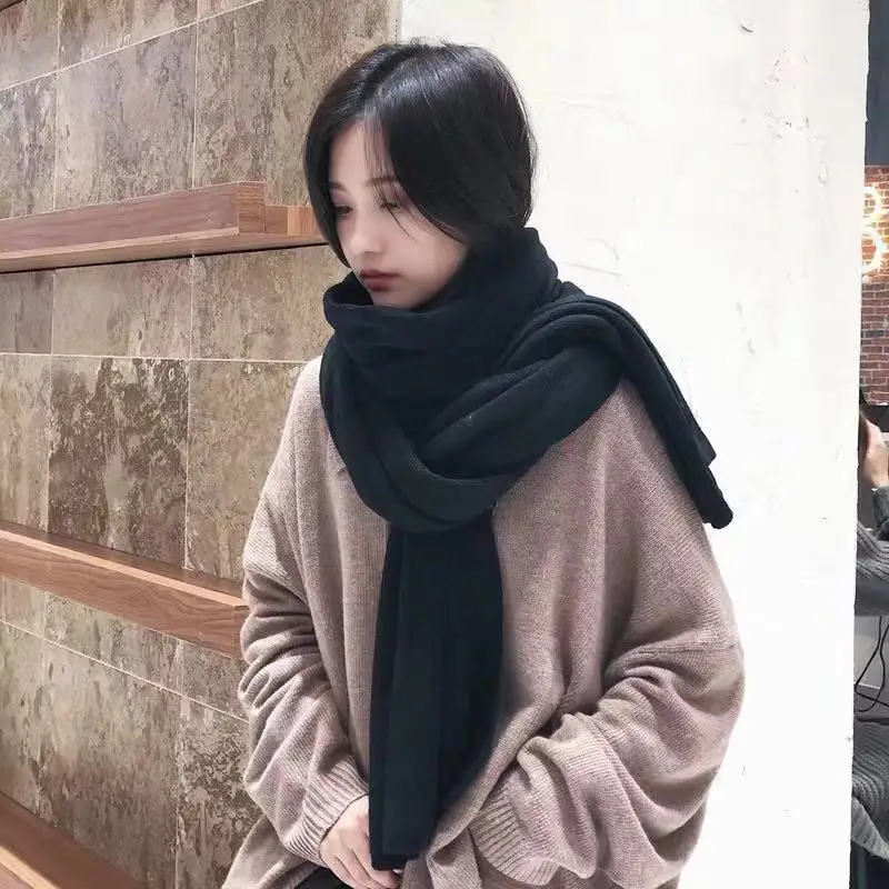 Luxury Brand Cashmere Women Scarf Solid Winter Warm Shawls Pashmina ...