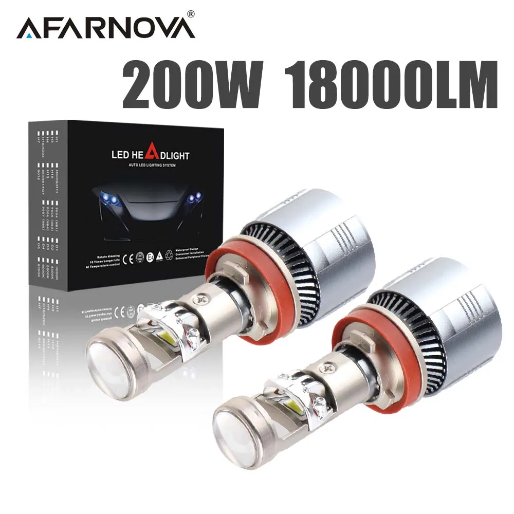 200W-canbus-Car-Headlight-Mini-Lens-H7-H11-LED-Projector-Bulb-6000K ...
