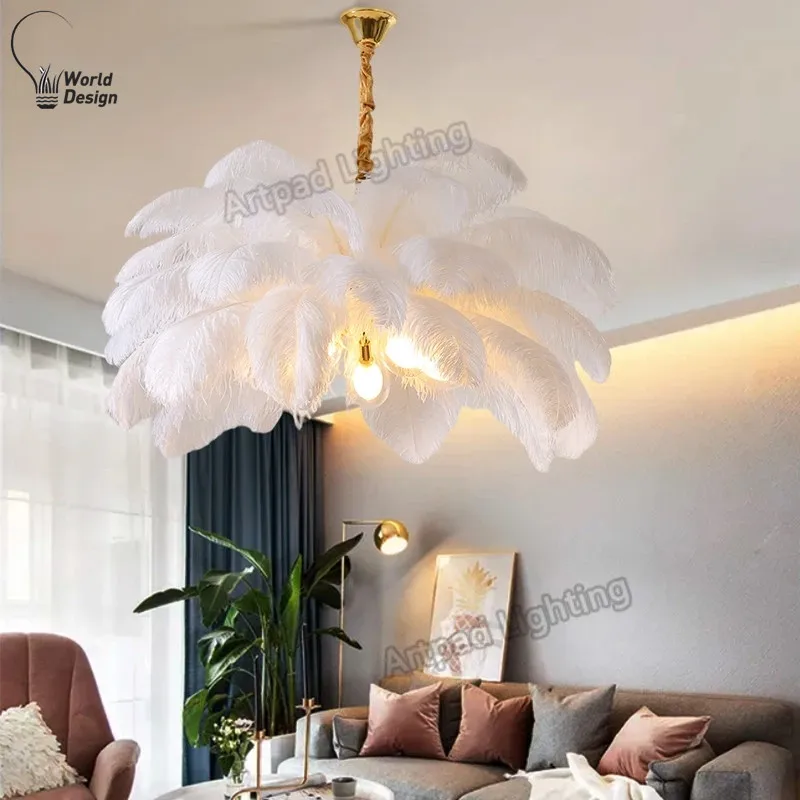Nordic-Feather-Pendant-Lights-Creative-Colorful-Feather-Hanging-Lamp ...