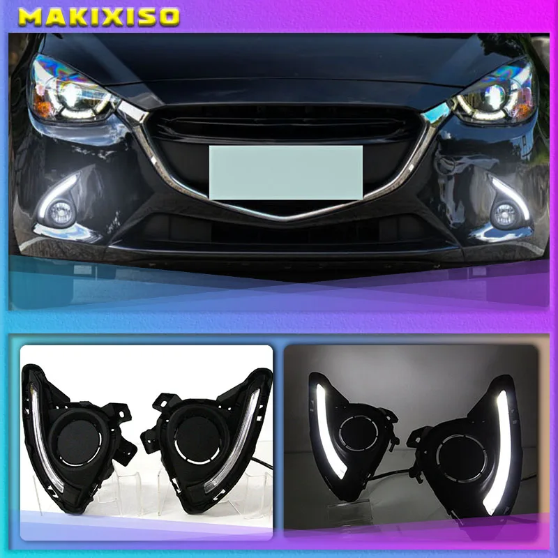 1-Set-DRL-For-Mazda-2-Mazda2-Demio-2015-2016-LED-DRL-Daytime-Running ...