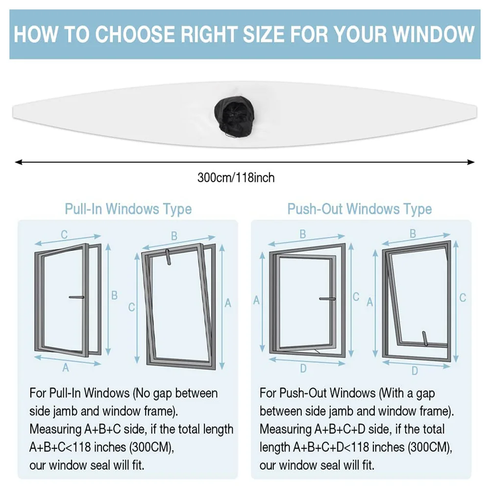 Portable AC Window Seal FSEN Kit - Universal Window Barrier For Sliding ...