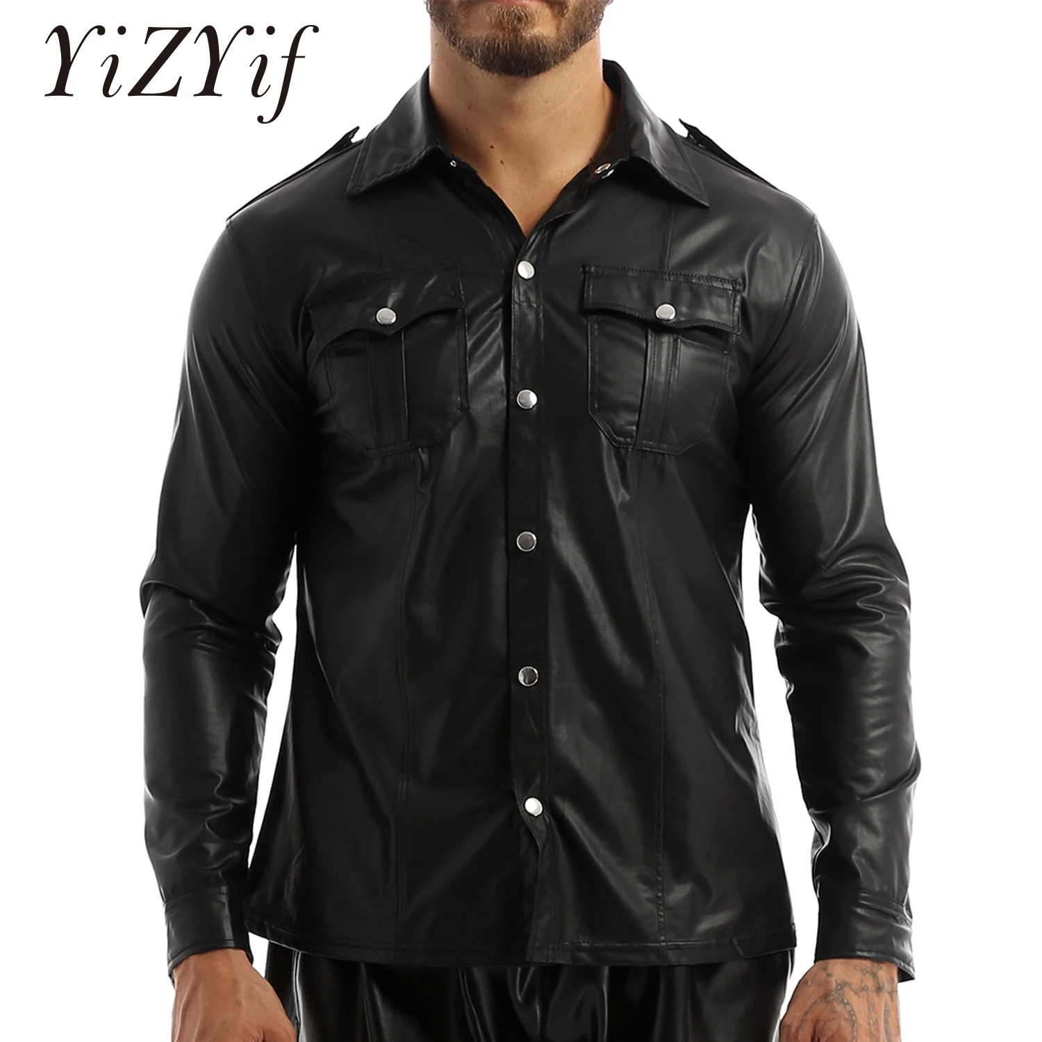 Camisas de vestir de moda para hombres, ropa de club nocturno ...