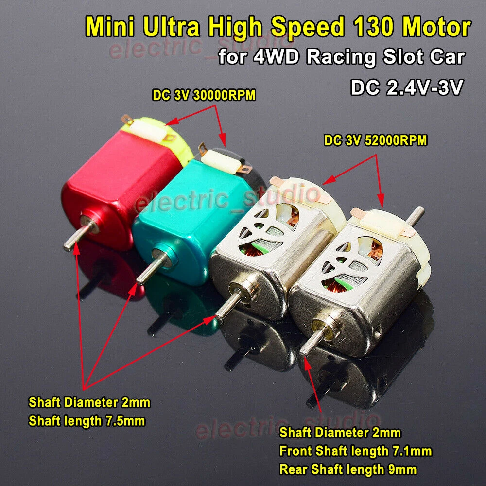 Micro 130 Dc Motor Diy | Slot Car Electric Motors | Micro Motor 130 3v ...
