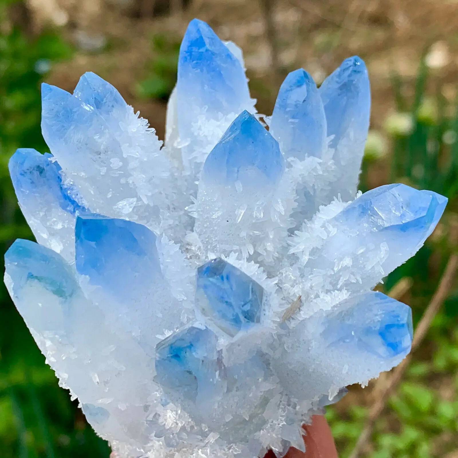 Magical-Brand-New-Find-Sky-Blue-Phantom-Quartz-Crystal-Cluster-Ore ...