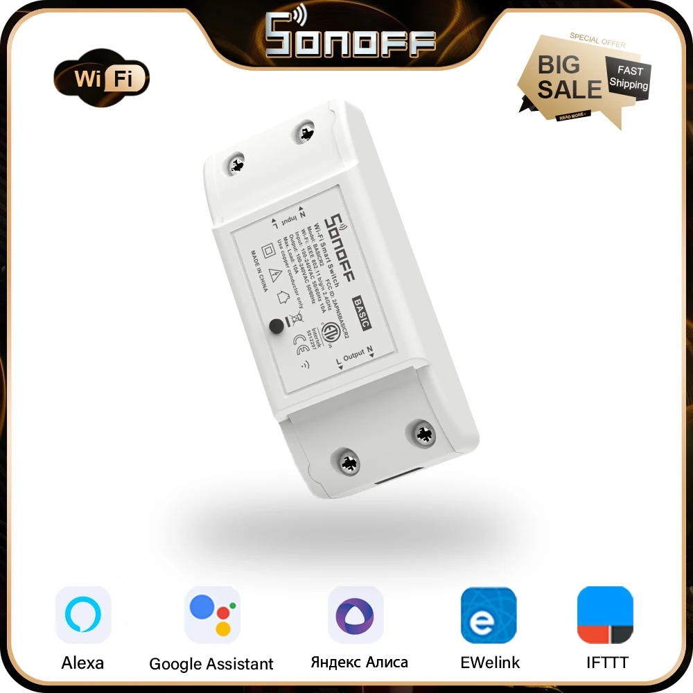 1/10pieces Sonoff Basic R2 Wifi Diy Smart Wireless Remote Universal ...