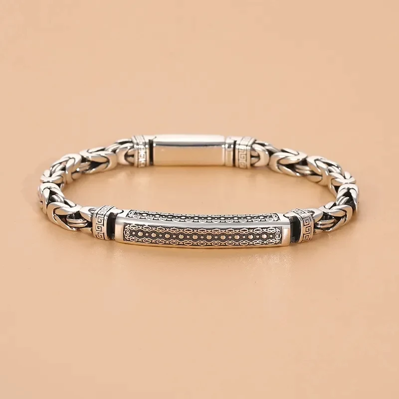 Buddhastone Silver color Ping An Pattern Hand Bracelet Jewelry ...