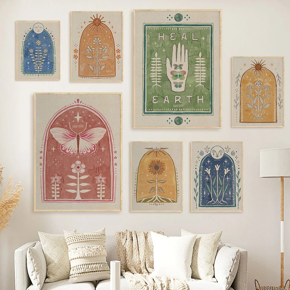 Boho Wall Ideas: Transform Your Space with Spiritual Art, Moon Phases ...