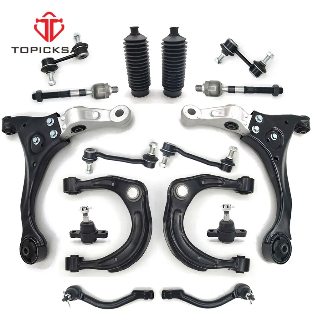 TOPICKSAP-16pcs-Front-Upper-Lower-Control-Arms-Tie-Rods-Boots-Rear ...