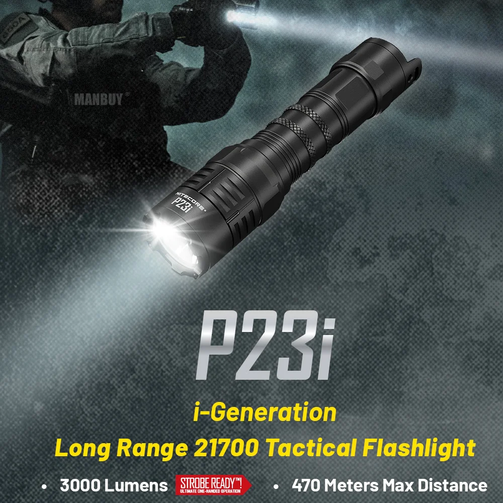 Nitecore linterna táctica recargable P23i, luz LED de búsqueda para ...