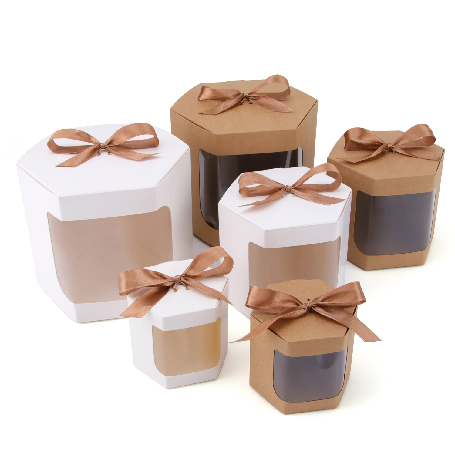 Visual Window Gift Box White Simple Solid Color Windowed Kraft Paper ...