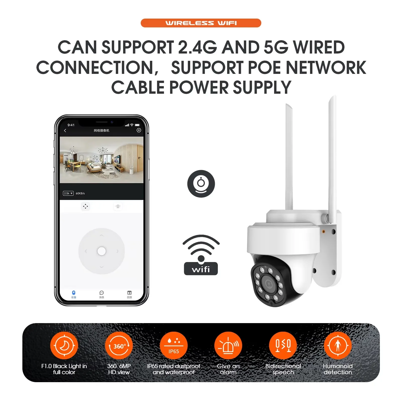 Tuya 6MP WiFi Camera Smart Home WiFi Security Cam Outdoor Night View ...