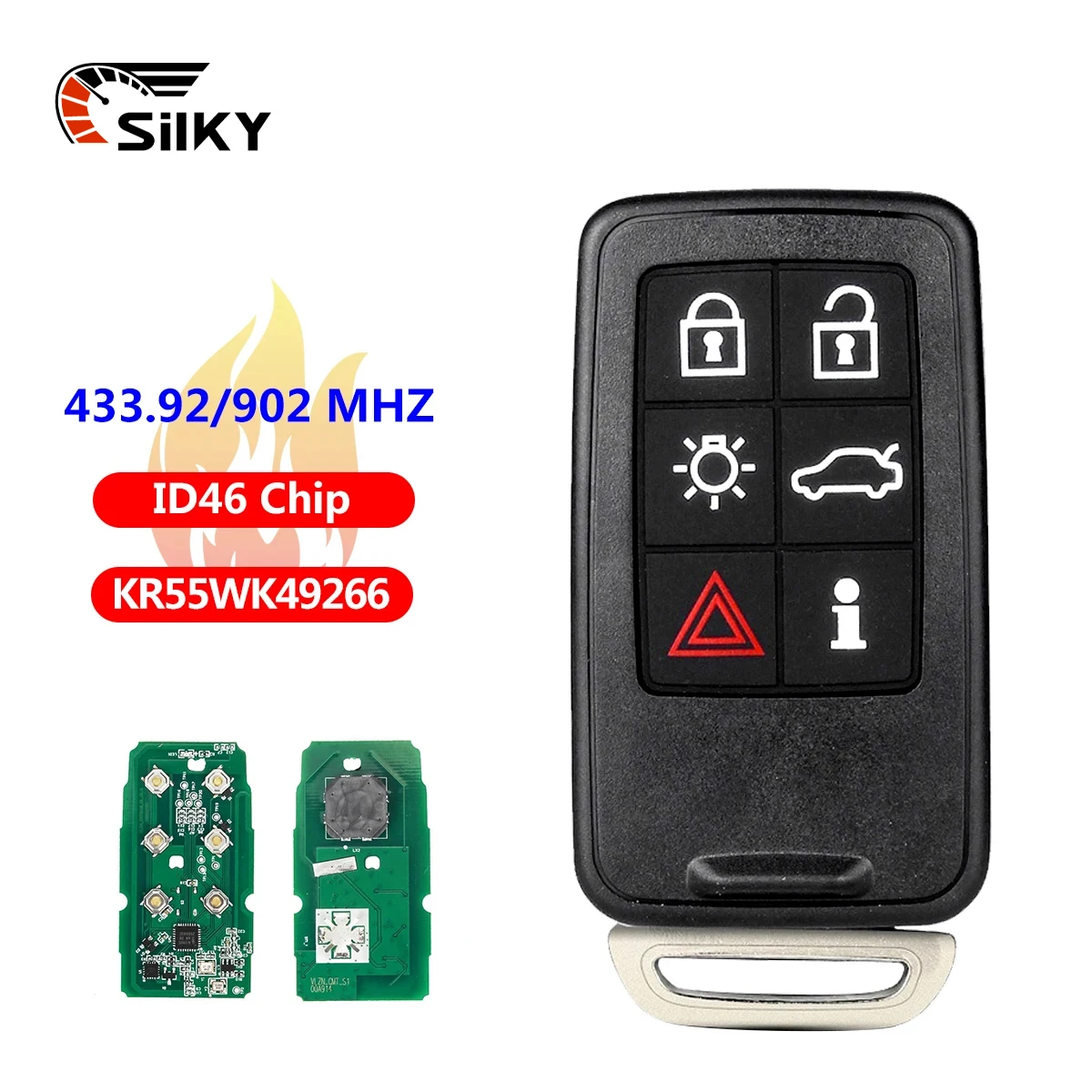 SilKY-FCCID-KR55WK49266-433-902MHz-FSK-6-Buttons-ID46-Chip-Smart ...