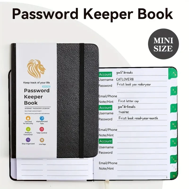 Password-Keeper-Book-With-Alphabetical-Tabs-Notebook-Notepad-Diary ...