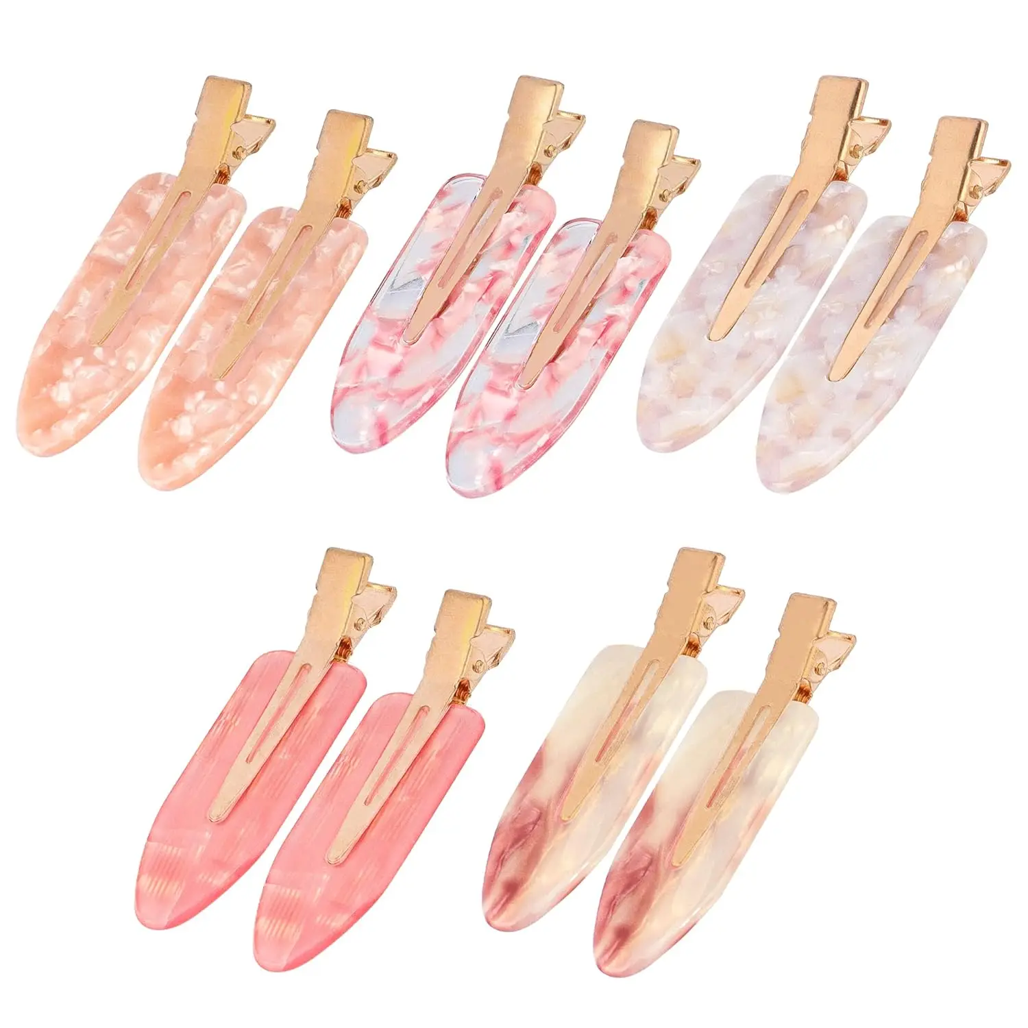 10PCS No Bend Hair Clips for Styling, Acrylic Resin Flat Clip, No ...