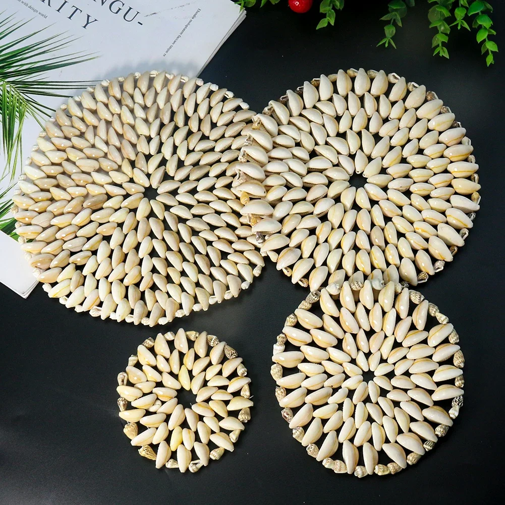 9-13-18-20cm-Weave-Natural-Cowrie-Conch-Seashell-Sun-Flower-Circles ...
