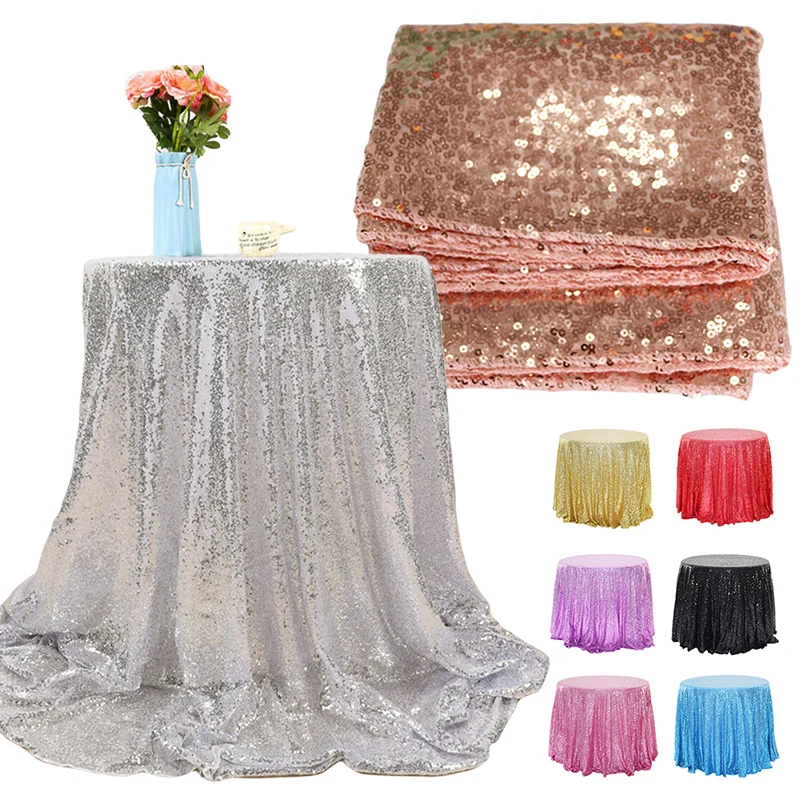 Sparkly Sequin Tablecloth Glitter Round Table Cloth For Wedding ...