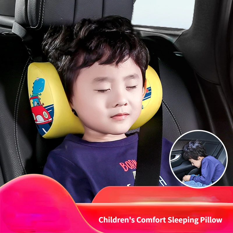 어린이 만화 자동차 머리 받침 수면 머리 받침 목 베개 자동차 편안한 수면 베개 인테리어 액세서리 자동차 사이드 베개