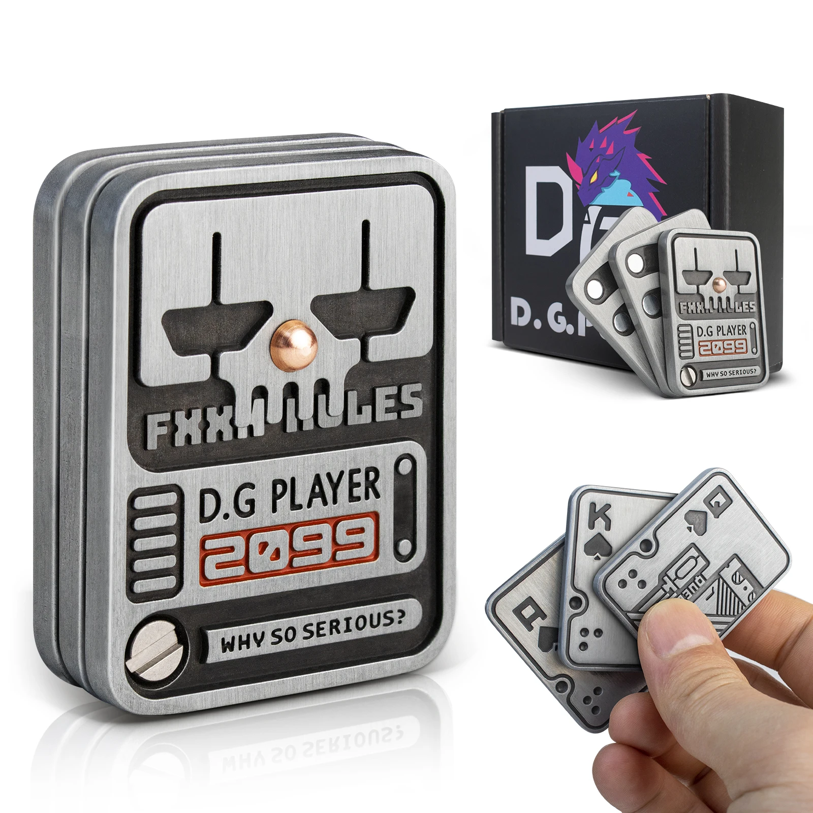 Fidget Slider Poker QKA Alloy EDC Decompression Toy Metal Three-Layer ...