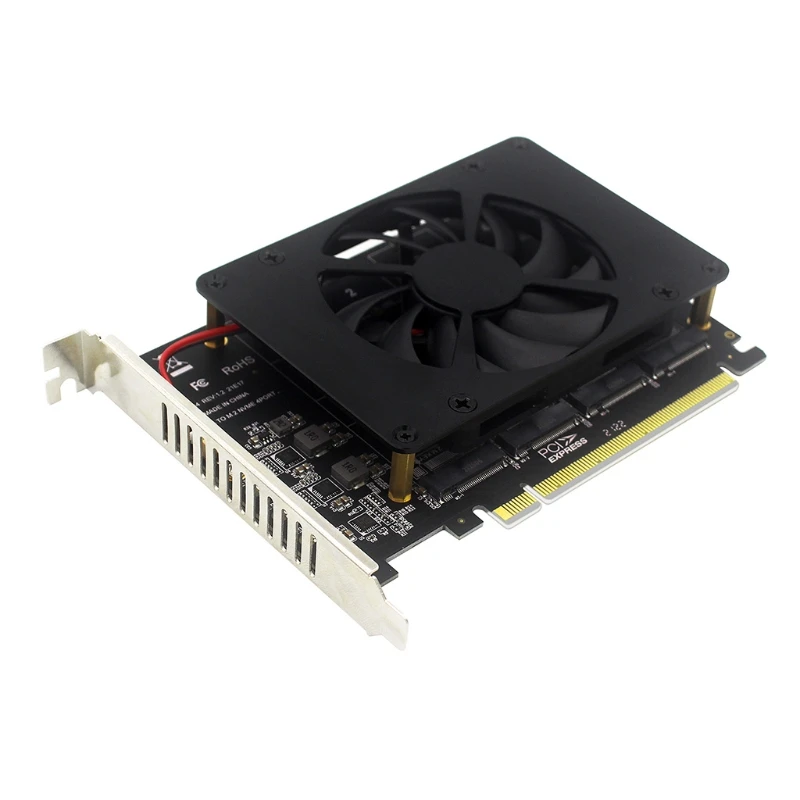 4 Nvme Pcie Adapter With Heat Sink M.2 Nvme Ssd To Pci-e 4.0 X16 Card ...