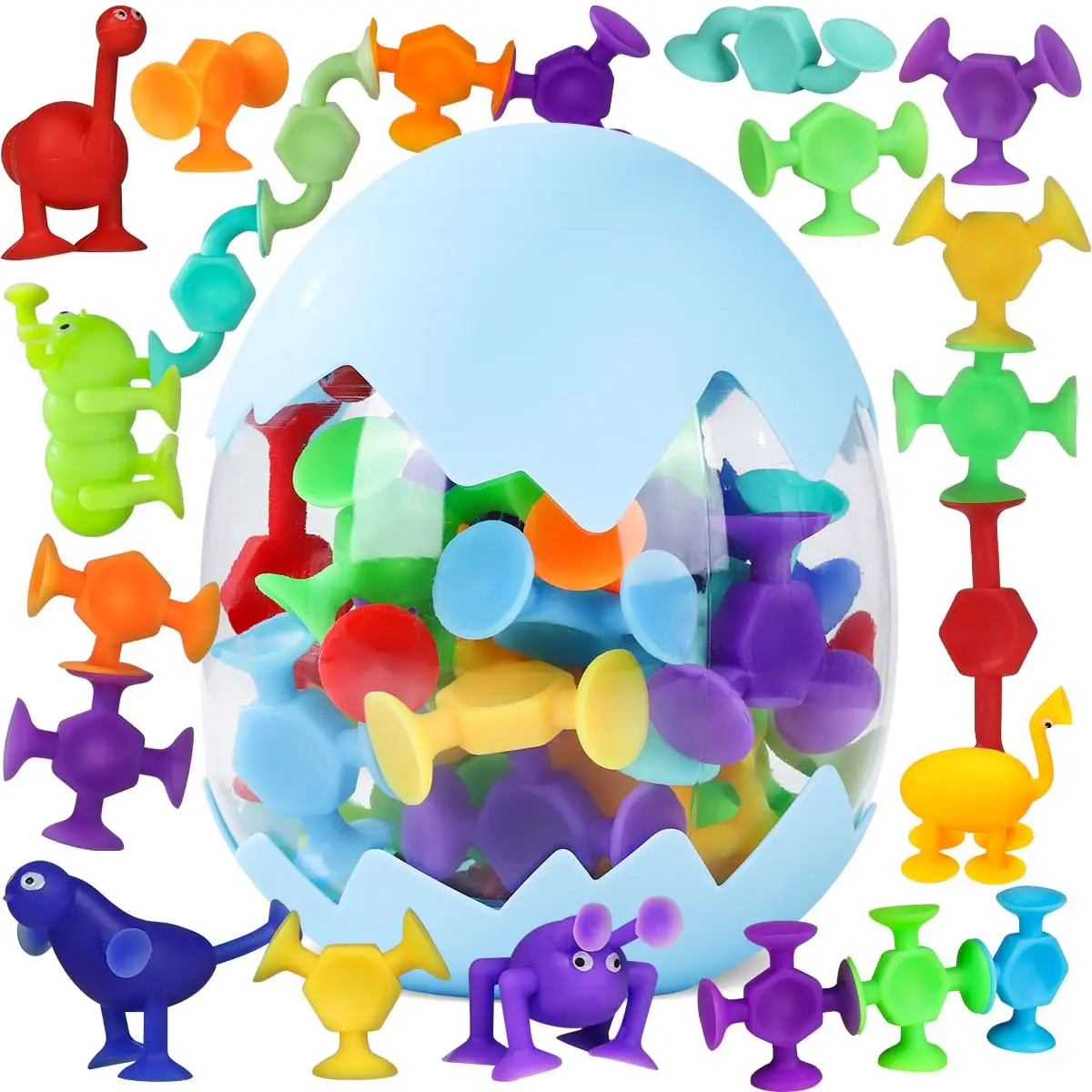 Animal-Suction-Cup-Toy-Silicone-Building-Block-Suction-Bath-Toy-Travel ...