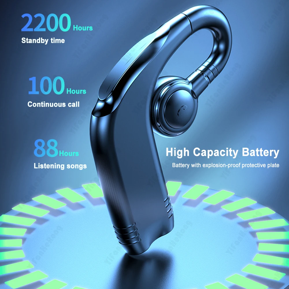 Wireless Single Ear-hook Business Earphone Large Capacity Battery ...