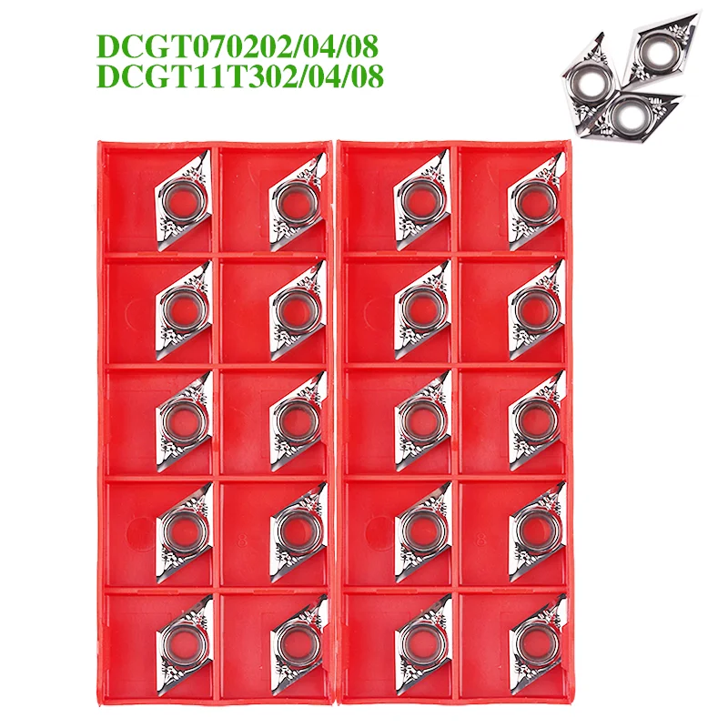 10pcs Dcgt070202 Dcgt070204 Dcgt11t302 Dcgt11t304 Al K10 Carbide Turning Inserts Deskar Cnc ...