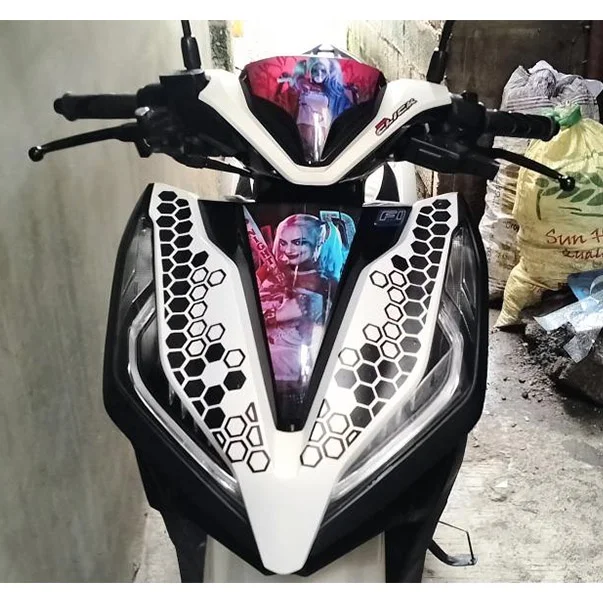 Cool-Honeycomb-Bee-Vinyl-Sticker-For-Motor-Front-Face-Decor-Waterproof ...