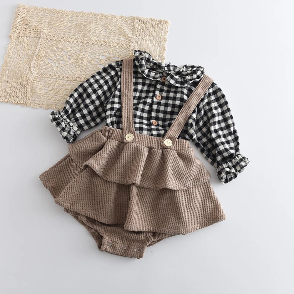 Spring-Autumn-Newborn-Baby-Girl-Clothes-Set-Long-Sleeve-Blouse-Plaid ...