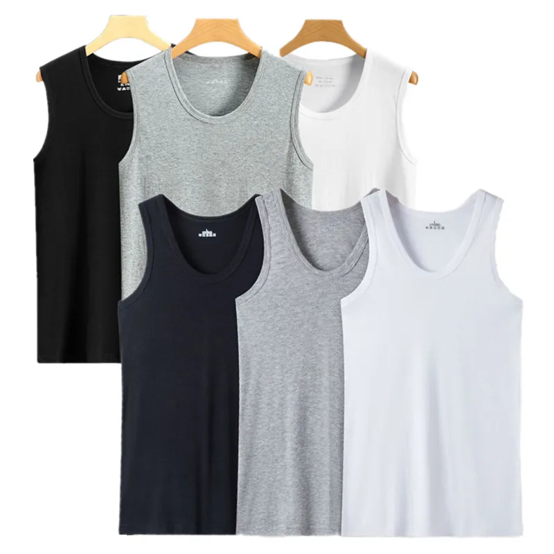 3 Pack Men Cotton Vest Narrow Broad Shoulders Tank Tops Underwear Boy ...