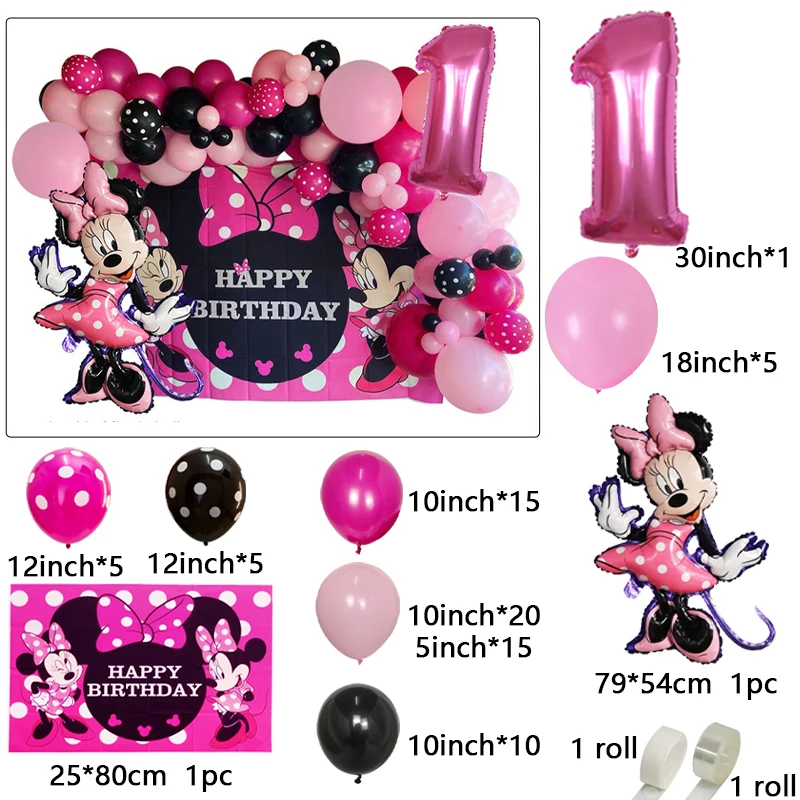 1Set-Minnie-Mouse-Balloon-Arch-Garland-Kit-Background-Latex-Air-Globos ...
